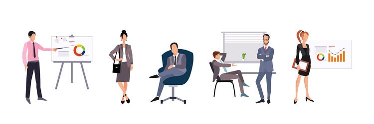 People business employee character at office work Vector Image