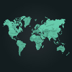 World map quality map for cutting or engraving Vector Image
