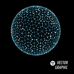 Sphere grid 3d wireframe spheres line globe Vector Image