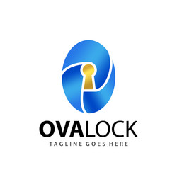 Abstract gradient lock up logo design template Vector Image