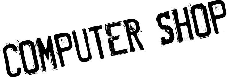 Computer shop rubber stamp Royalty Free Vector Image
