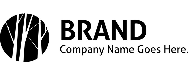 Forest tree black abstract logo design Royalty Free Vector