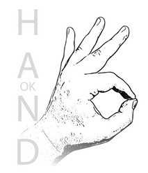 Fine im ok hand ring sign positive gesturing Vector Image