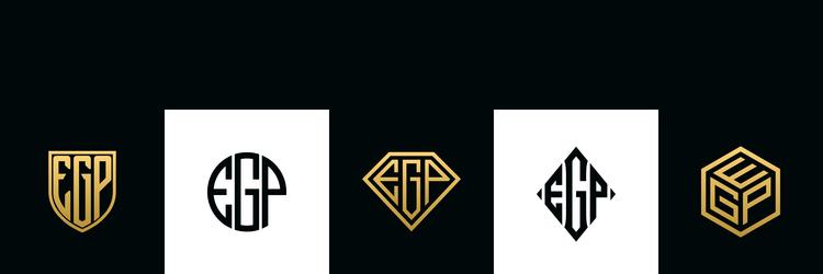 Initial letters elp logo designs bundle Royalty Free Vector