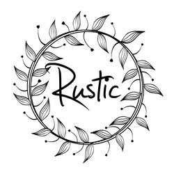 Rustic sign with leaves Royalty Free Vector Image