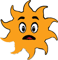 Angry sun cartoon mascot character Royalty Free Vector Image