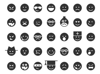 Big set smiles faces collection smile icon symbol Vector Image