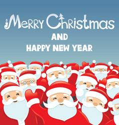 Animated santa claus in blue christmas costume Vector Image