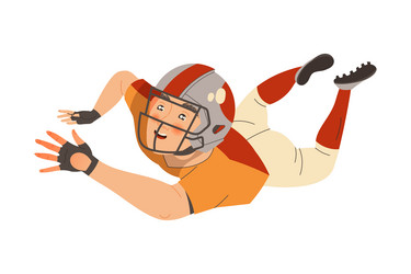 Man rugby player in helmet and uniform playing Vector Image