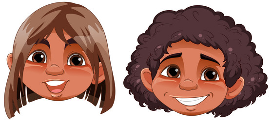 Native american kids in cartoon style Royalty Free Vector