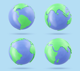 Earth day icon with blue planet Royalty Free Vector Image
