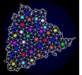 Polygonal wire frame mesh map of telangana state Vector Image