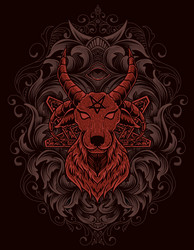 Baphomet Demon Goat Head Vector Images (over 180)