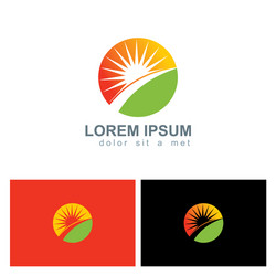 Globe shine solar logo Royalty Free Vector Image