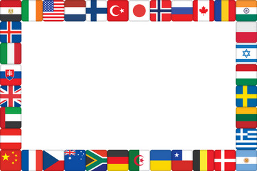 World flags icons frame Royalty Free Vector Image