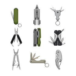 Multitool knife tool cartoon Royalty Free Vector Image