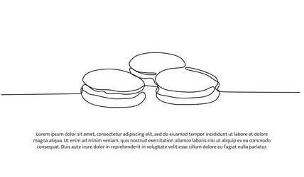 Macaron cookie one continuous line design Vector Image