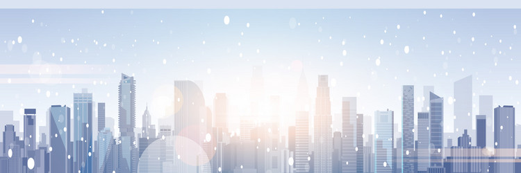 Panorama of winter city landscape for your design Vector Image