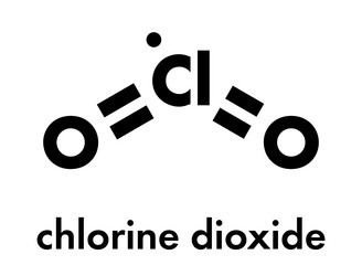 Chlorine dioxide clo2 molecule used in pulp Vector Image