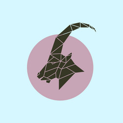 Geometric head mountain sheep with side view Vector Image