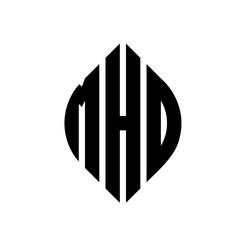 Mhd circle letter logo design Royalty Free Vector Image