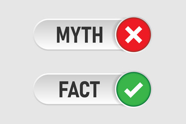 Myths vs facts icon in flat style true or false Vector Image