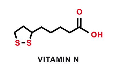 Vitamin n chemical formula realistic Royalty Free Vector