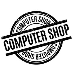 Computer shop rubber stamp Royalty Free Vector Image
