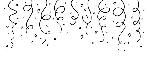 Streamers Clipart Black And White