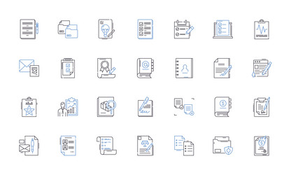 Introduction line icons collection overview Vector Image