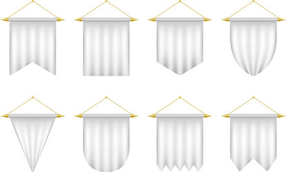 Red realistic pennant set empty triangle banners Vector Image