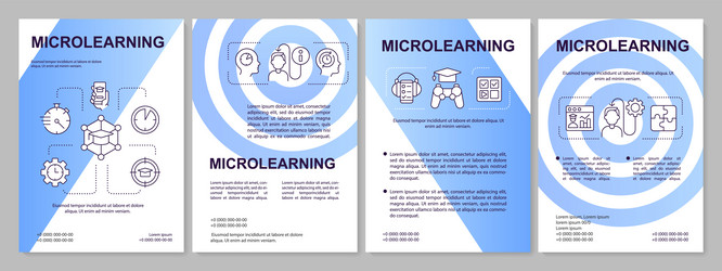 Micro learning blue gradient brochure template Vector Image