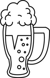 Glass of beer black and white coloring page Vector Image