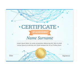 Certificate vertical template Royalty Free Vector Image