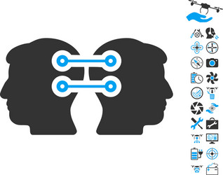 Dual heads interface connection icon Royalty Free Vector
