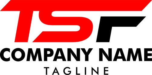 Initial letter tsf logo template design Royalty Free Vector