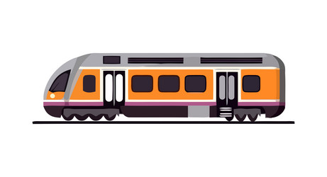 Modern train on flat railway Royalty Free Vector Image