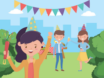 Woman cartoon having picnic design Royalty Free Vector Image