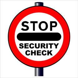 Stop security check Royalty Free Vector Image - VectorStock