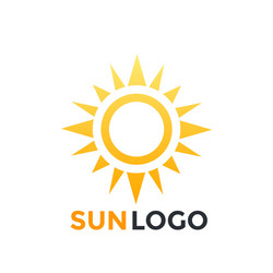 Eco leaf sun logo design template Royalty Free Vector Image