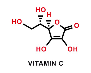 Vitamin c structural formula of molecular Vector Image