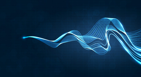 Blue light streak fiber optic speed line Vector Image