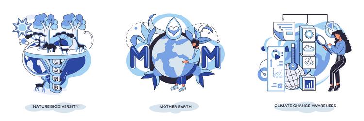 Change climate awareness saving planet mother Vector Image