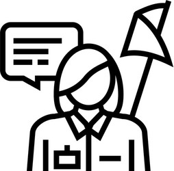 Audio guid player line icon Royalty Free Vector Image