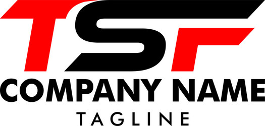 Initial letter tsf logo template design Royalty Free Vector