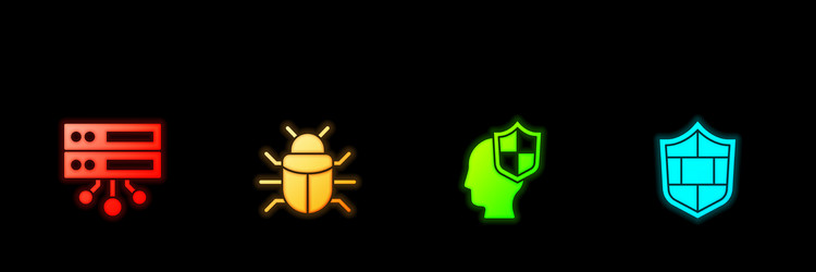 Set server security with padlock data analysis Vector Image