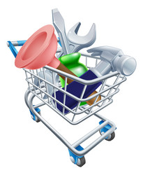 Cartoon little boy holding a big paintbrush Vector Image