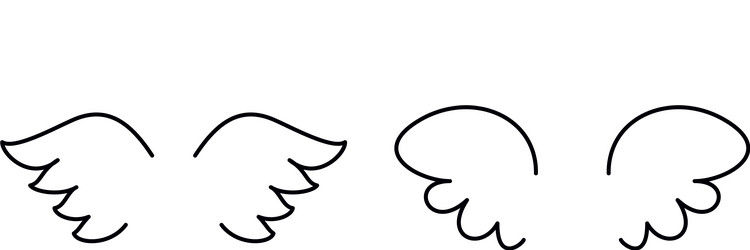 Wings set with white angel Royalty Free Vector Image