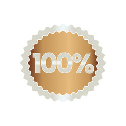 100 percent black gold ribbon badge Royalty Free Vector
