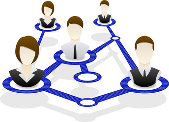 Network logo connecting people - business web Vector Image